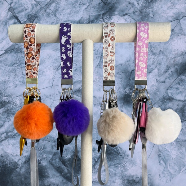 Neutral Cream Beige Key Wristlet | Key Fob Holder | Wristlet Key Chain ...