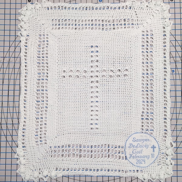 Crochet Cross Baby Blanket Pattern: Christening Gift 1st Cross (PDF ...