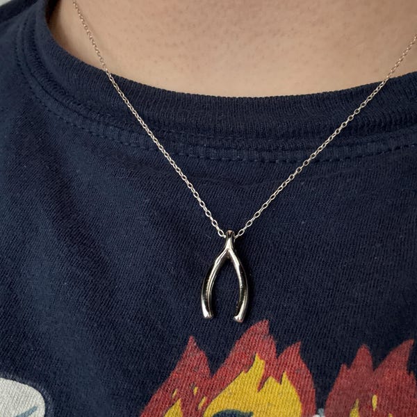 Gold Plated Wishbone Necklace, Tiny Wishbone Necklace, Good Luck ...