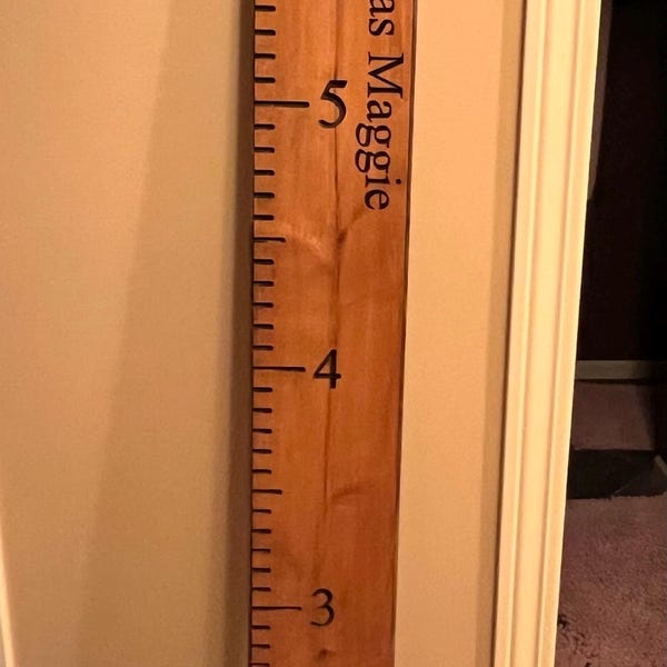 Custom Wooden Growth Chart Family Ruler Hardwood Height Chart, Growth ...
