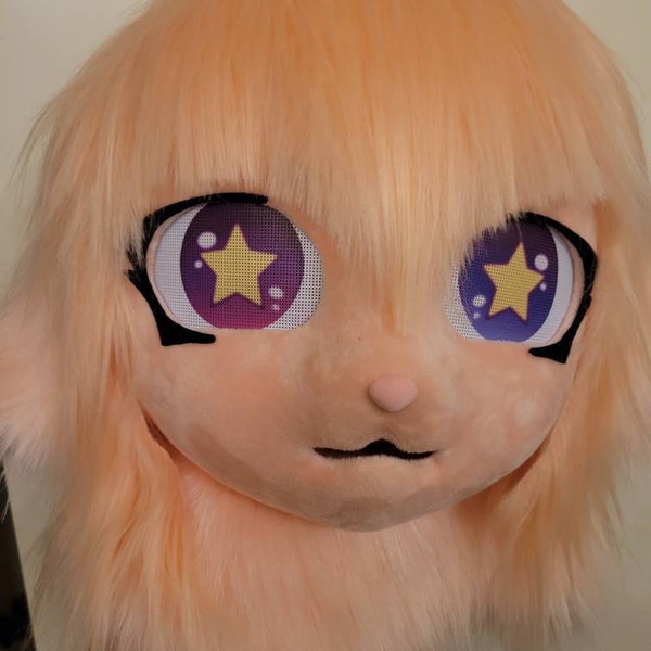 Star Eyes Sheep Kigurumi Full-cover Mask With Matching Pink Paw Set ...