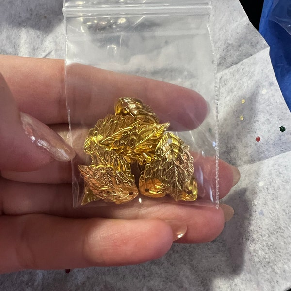 10 Gold Leaf Charms, Leaves Charms, Leaf Charms Bulk, Leaf Charms Gold ...
