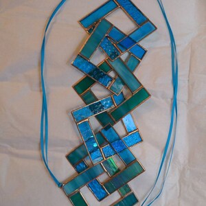 Turquoise Stained Glass-stained Glass Suncatcher-stained Glass - Etsy
