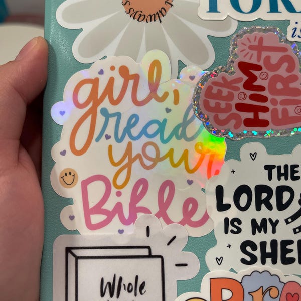 Girl Read Your Bible Sticker, Christian Girl, Aesthetic Gift for Her ...