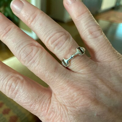 Snaffle Bit Horse Ring Snaffle Bit Sterling Silver Equestrian Jewelry ...