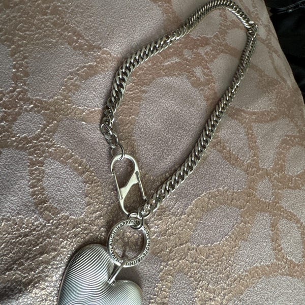 Oversized Heart Cuban Link Chain Necklace, Contemporary S Carabiner ...