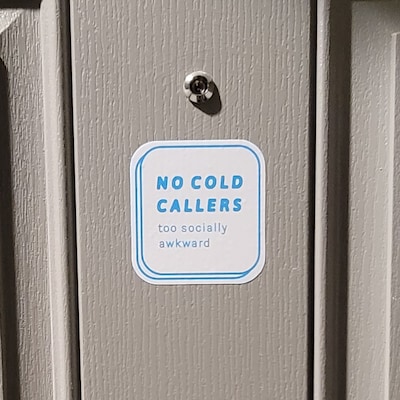 Funny No Cold Callers Sticker / Red No Soliciting Sign - Etsy