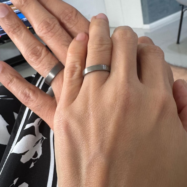 Simple Titanium Ring, Classic Wedding Band, Mens Modern Ring, Womens ...