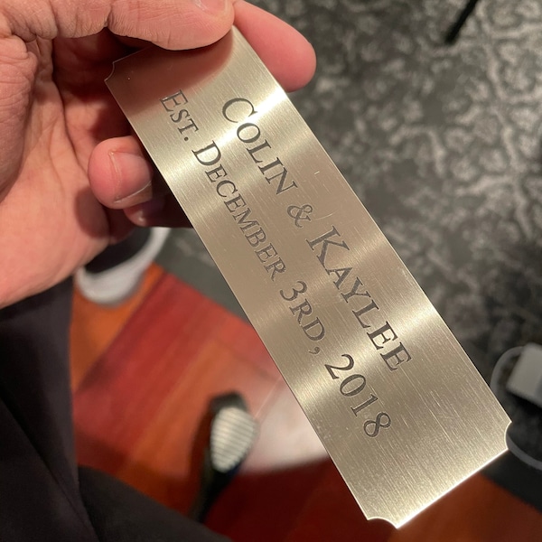 5" X 1.5" Personalize Artwork Brass Custom Engraved Metal Plate ...