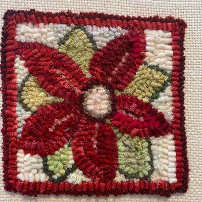 Rug Hooking PATTERN, Poinsettia Mug Rugs, P117, DIY Christmas Project ...