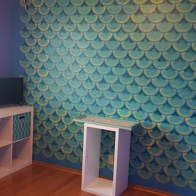 Scallops Design Wall Stencil Pattern Large Wall Design DIY Painting ...