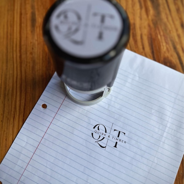 Personalized Round Self-inking Monogram Address Stamp and Ink With Name ...