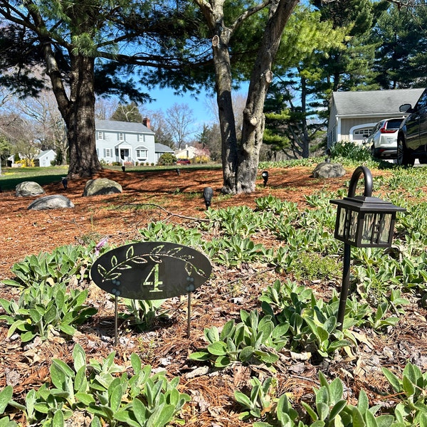 Personalized Address Stake - Custom House Number - Metal Address Sign ...