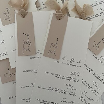 Personalised Wedding Menus With Guest Name Tag Wedding Place - Etsy