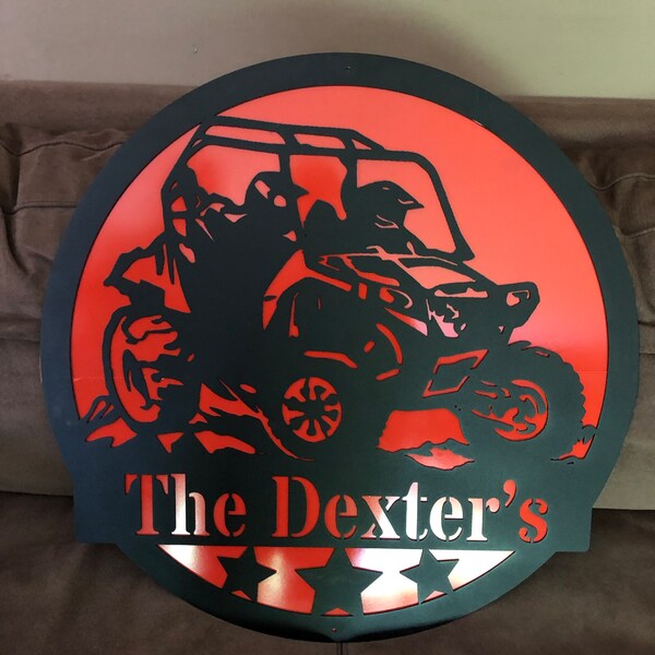 Side-by-side Personalized Family Name, ATV off Road Metal - Etsy