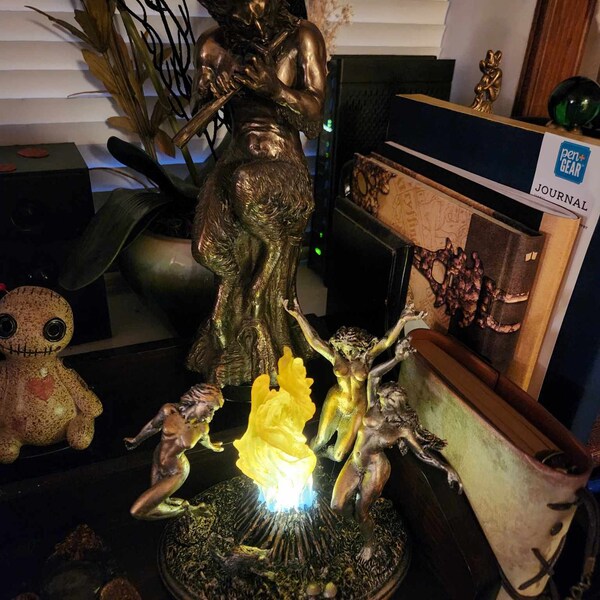 Witch’s Sabbath Statue, Hand Painted Resin Sculpture With LED Tea Light ...