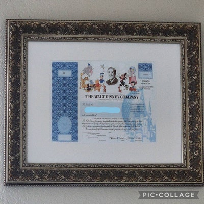 Disney Stock Certificate Custom Disneyland Disneyworld Faux Certificate ...