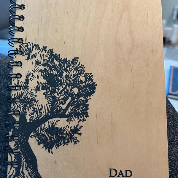 Wooden Notebook, Custom Tree Journal ( Blank or Line Ivory Pages ...