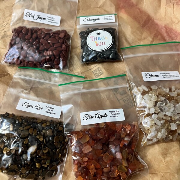 Crystal Chip Bags 4-9mm, 1oz, 2oz, 4oz, 8oz | Gemstone Chips, Crushed ...