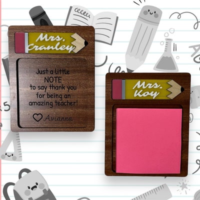 Minimalist Teacher Gift Post-it Note Pen Holder Svg, Educator POST IT ...