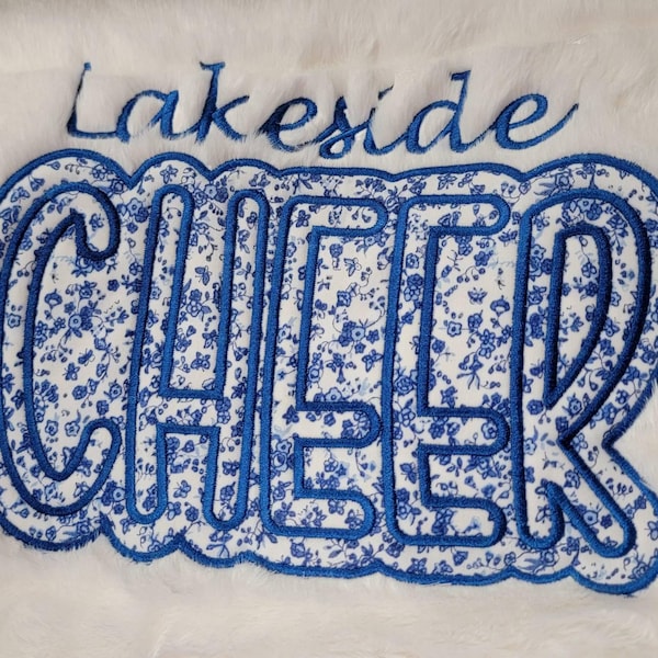 Cheer Double Satin Stitch Applique - Cheer Applique - Cheer Embroidery ...
