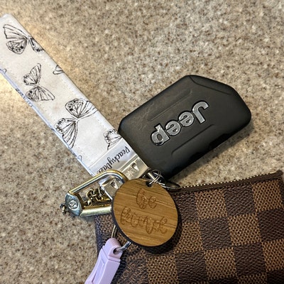 Checkered Keychain Wristlet Keyfob Fabric Key Wristlet Car Key ...