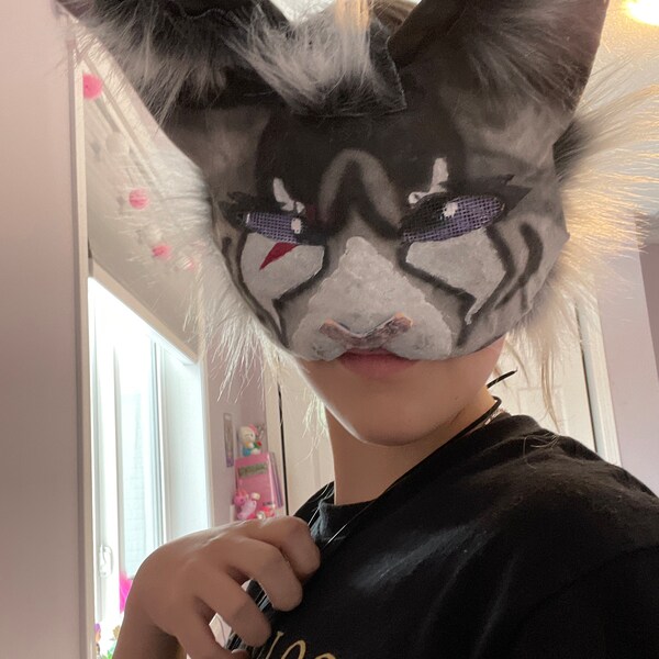 Fleshed Black Cat Therian Mask - Etsy