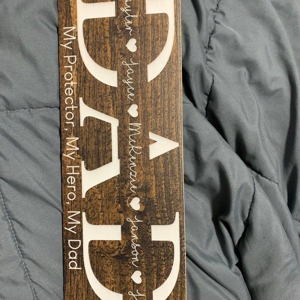 Dad Sign With Kids Names, Fathers Day Gift, Personalized Gift for Dad ...