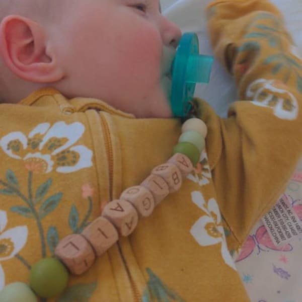 Personalized Pacifier Clip and Rattle Set|custom Baby Shower Gift ...