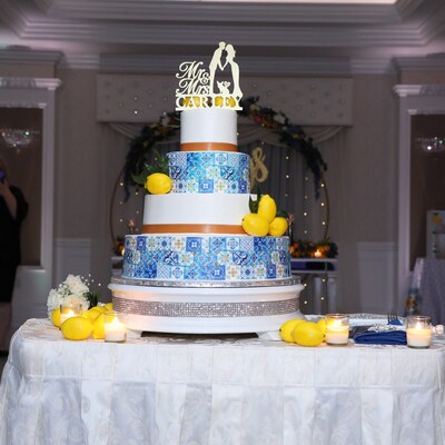 Cake Icing Template Italy Blue Tile Cake Icing Image Lemon Cake Image ...