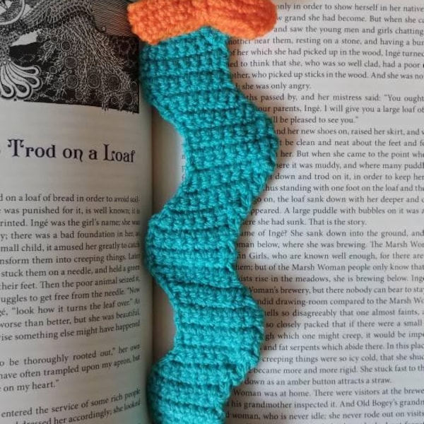 Crochet Bookworm Bookmark - Etsy