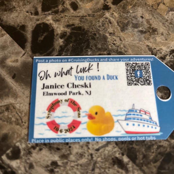 Laminated Cruising Duck Personalized Tag Printed and Shipped Duck Tag ...
