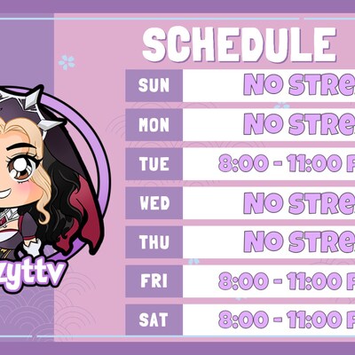 Red Stream Schedule Template Gothic Vtuber Schedule Vtuber Graphics ...
