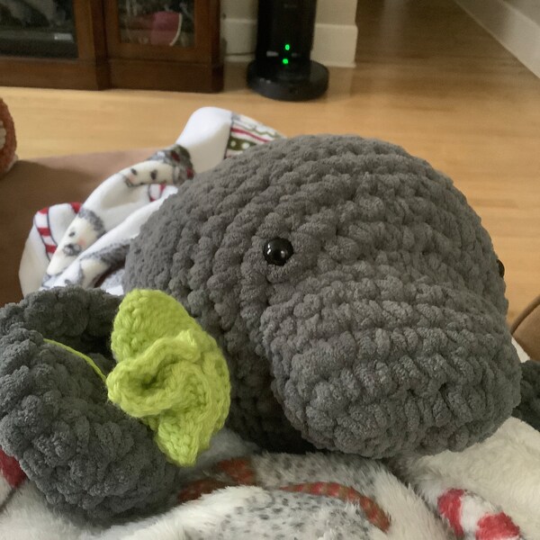 Crochet Hippo Plushie, Hippopotamus, Hippo Stuffed Animal, Chunky ...