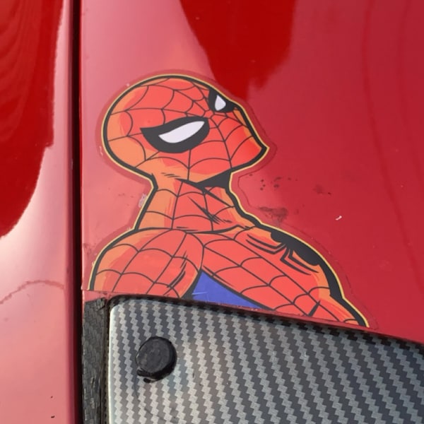 Peeking Spider-man & Venom Transparent Sticker - Clear Die Cut Decal ...