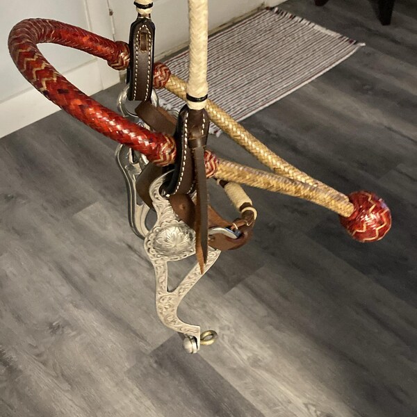 Handmade Bosal Set, 40 Plaits Rawhide Natural & Black Bosal Set, Bosal ...