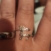 Buy Double Name Ring Two Name Ring in Sterling Silver Gold and Online ...