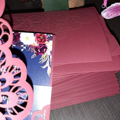 Emerald Green Pocket Wedding Invitation Kit, Dusty Green Wedding ...