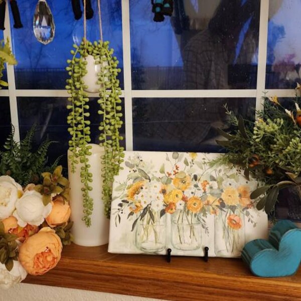 Wood Flowers. Bobble Flower. Country Wood Flower Pot. Spring Decor ...