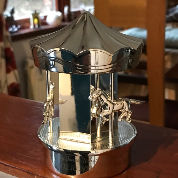 Personalised Carousel Money Box | Gift for Baby | Birthday Present ...