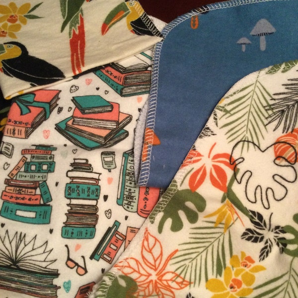 Reusable Napkins - Single-ply Cotton Flannel - Random Prints | Cloth ...