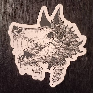 Wolf Skull Sticker - Etsy