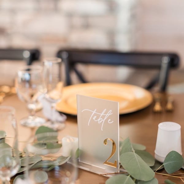 Frosted Acrylic Table Numbers - Frosted Acrylic Sign - Wedding Table ...