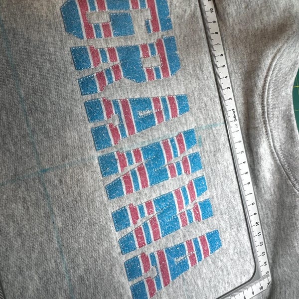 Chenille Yarn Script Font Applique Embroidery Seven Sizes 2, 3, 4, 5, 6 ...