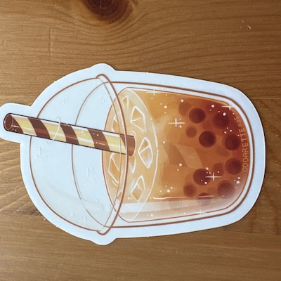 Boba Tea Sticker Transparent Sticker Vinyl Sticker Die Cut Sticker ...