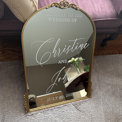 Gold Mirror Wedding Seating Chart Wedding Signs Wedding Guest List ...