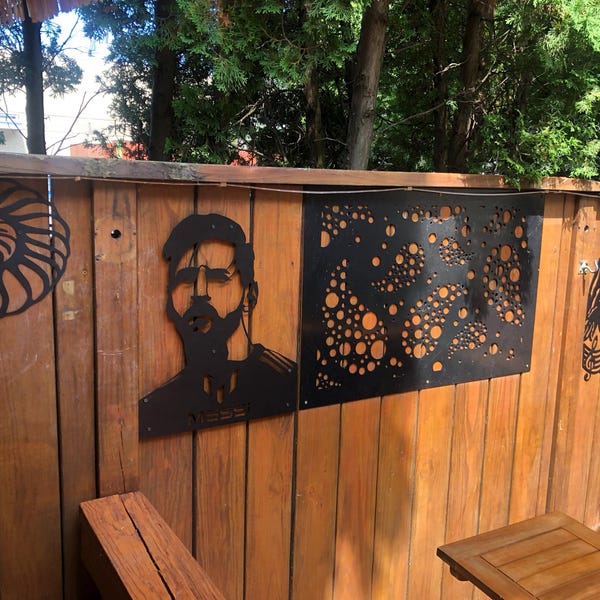 Lionel Messi Metal Wall Art, Laser Cut Metal Sign, Metal Wall Hanging ...