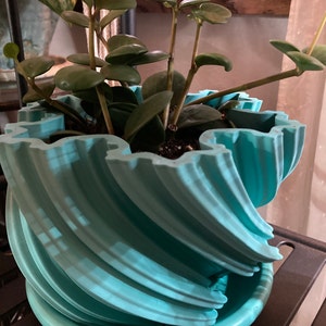 Planter Pot With Drainage, Sky Blue Fractal Design for Small and Large ...