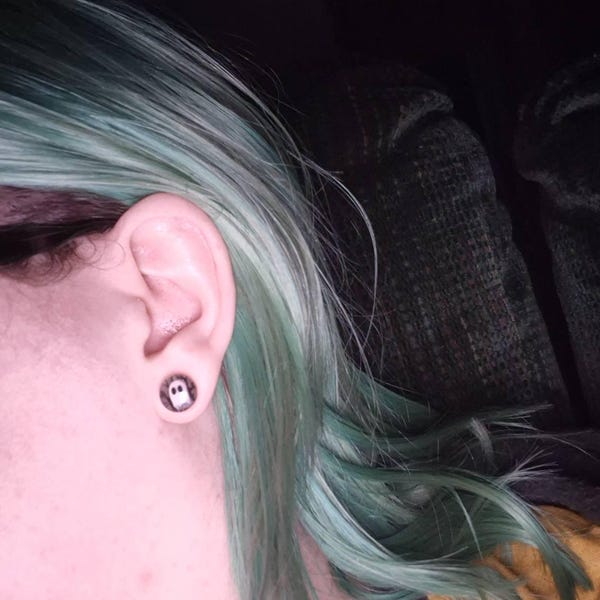 Plugs Ghosts 6mm–50mm, Double Flared, Pair, Glow in the Dark, Halloween ...