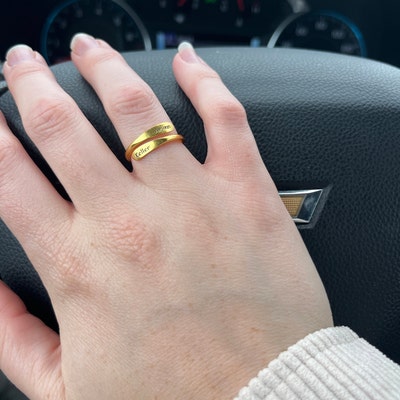 Custom Signet Ring Name Ring Stackable Bar Ring Minimalist Ring ...